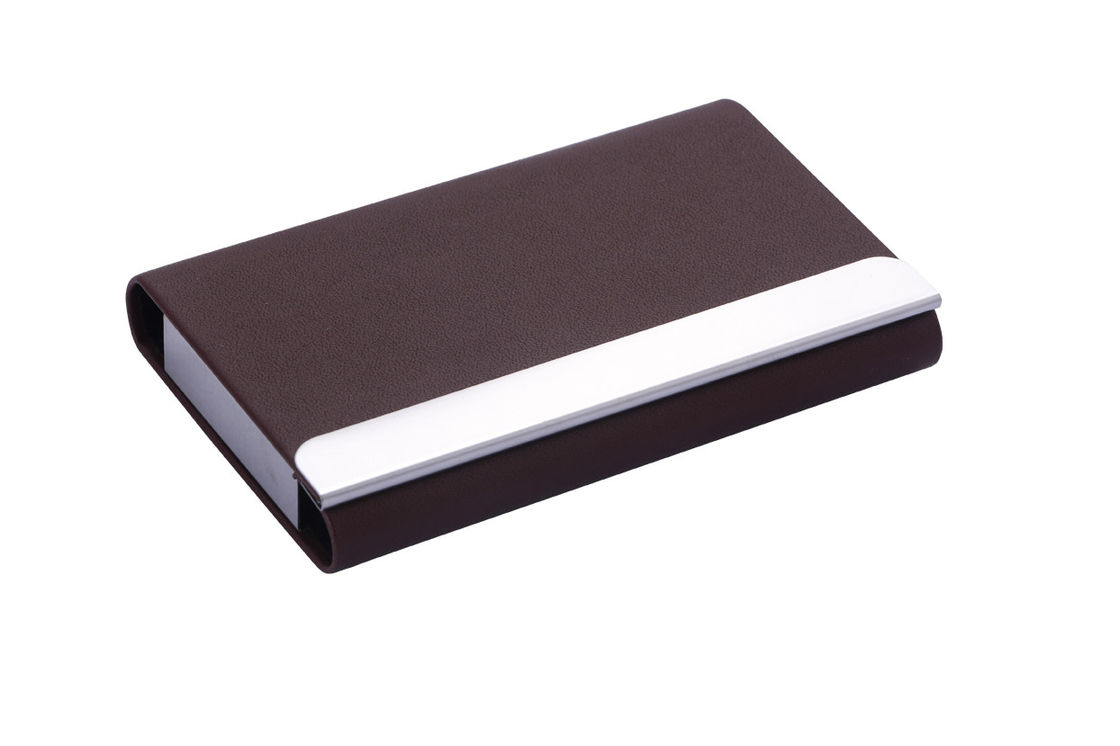 Elegant Metal Frame Name Card Holder With Snap Closure Capacity Of 50 ...